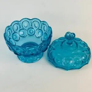 L.E. Smith | Dining | Le Smith Blue Moon And Stars Glass Candy Dish ...